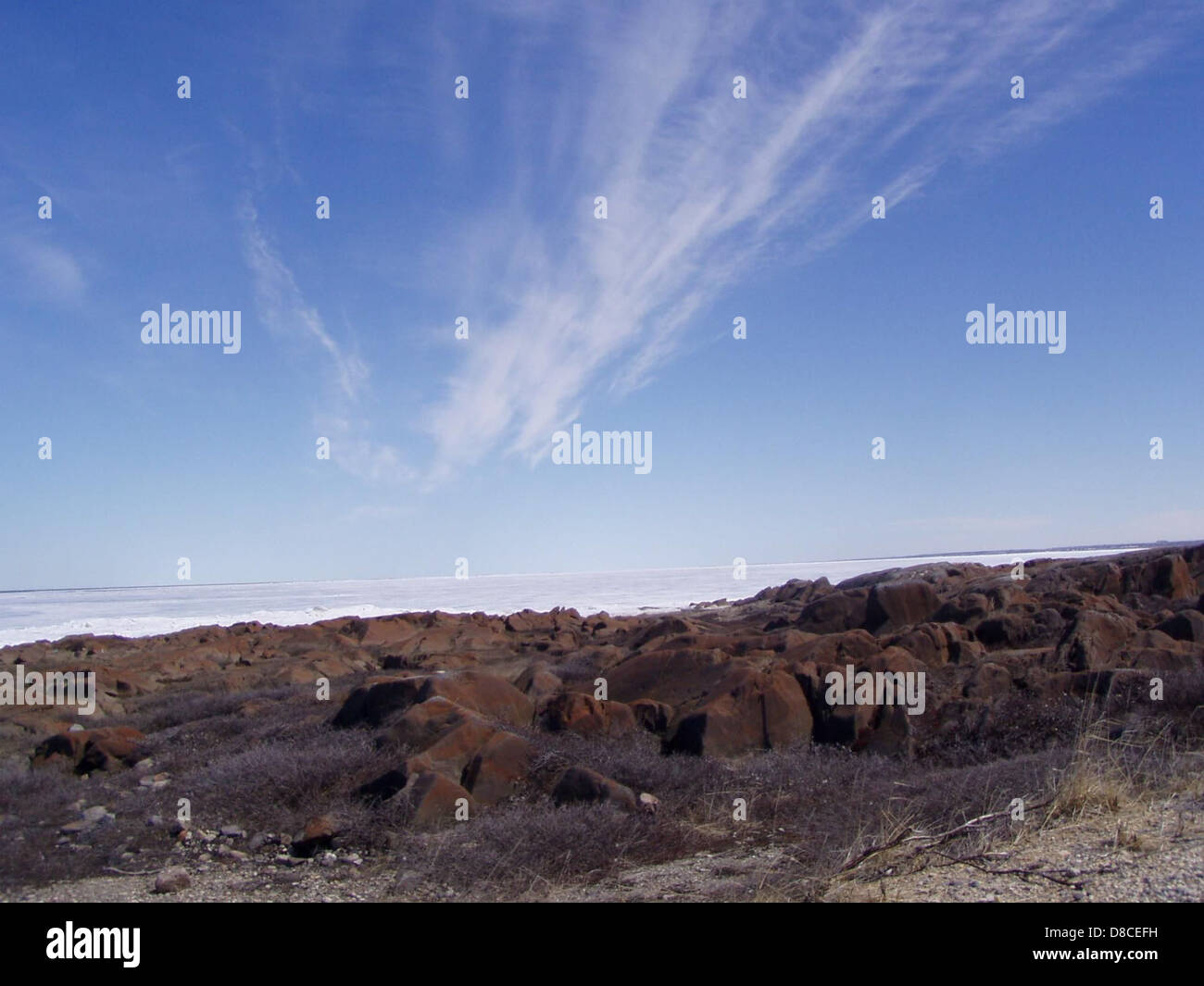 A stunning Arctic landscape with a clear view of the expansive sky ...