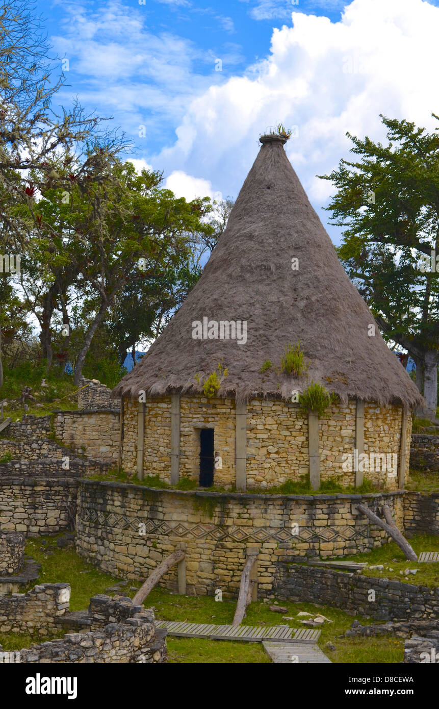 a traditional Chachapoyan housing structure, Keulap, Chachapoyas, Peru ...