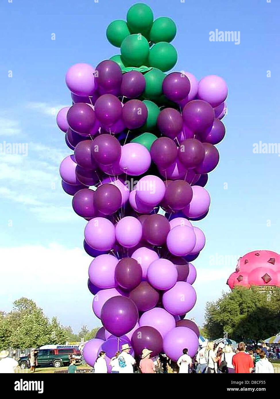 This image depicts a hot air balloon race, where several colorful ...