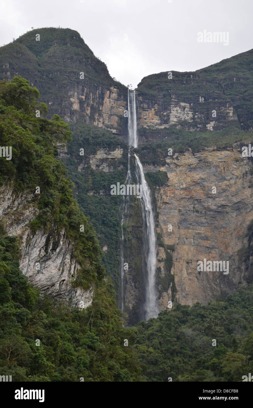 Gocta waterfall, 771m high. Chachapoyas, Amazonas, Peru Stock Photo - Alamy