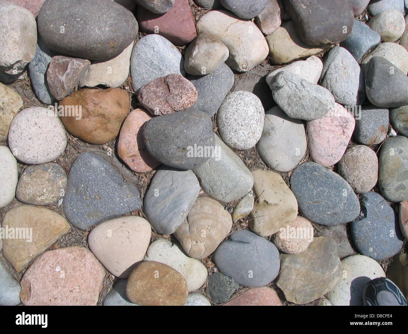 A detailed close-up of a large stone with visible textures and surface ...