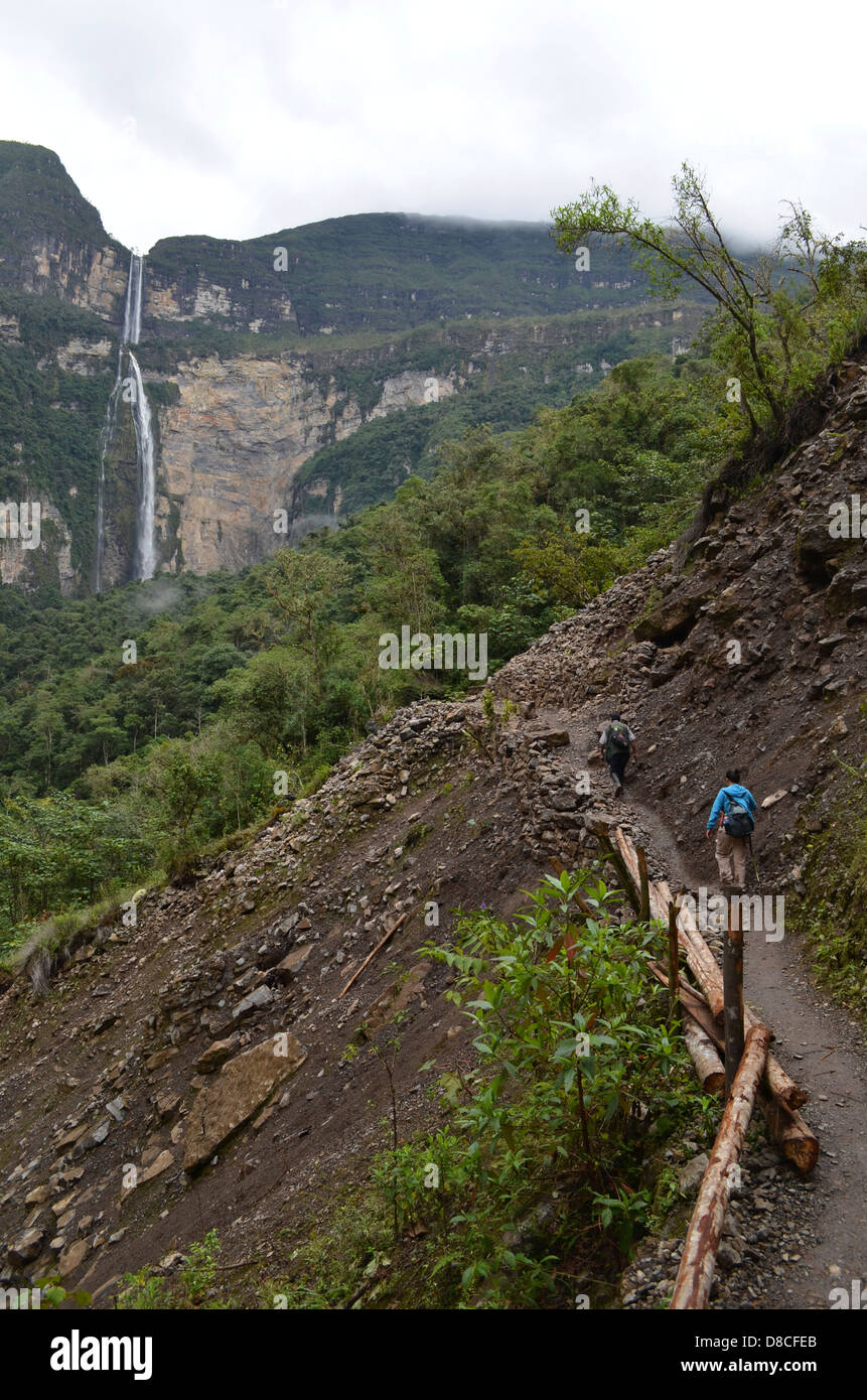 Gocta waterfall, 771m high. Chachapoyas, Amazonas, Peru Stock Photo - Alamy