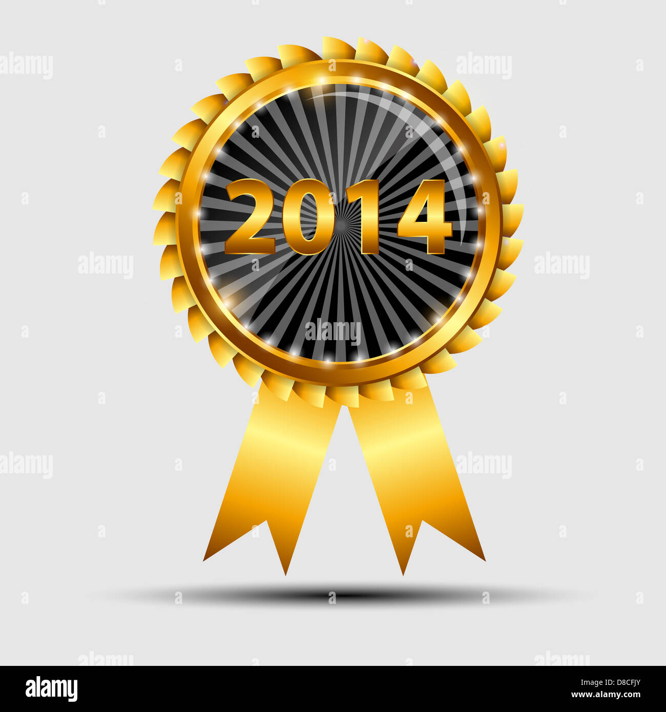Vector gold 2014 sign, label template Stock Photo - Alamy