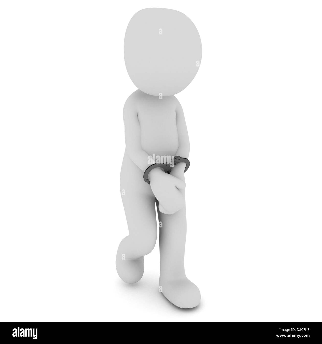 A 3D character wear handcuffs Stock Photo - Alamy