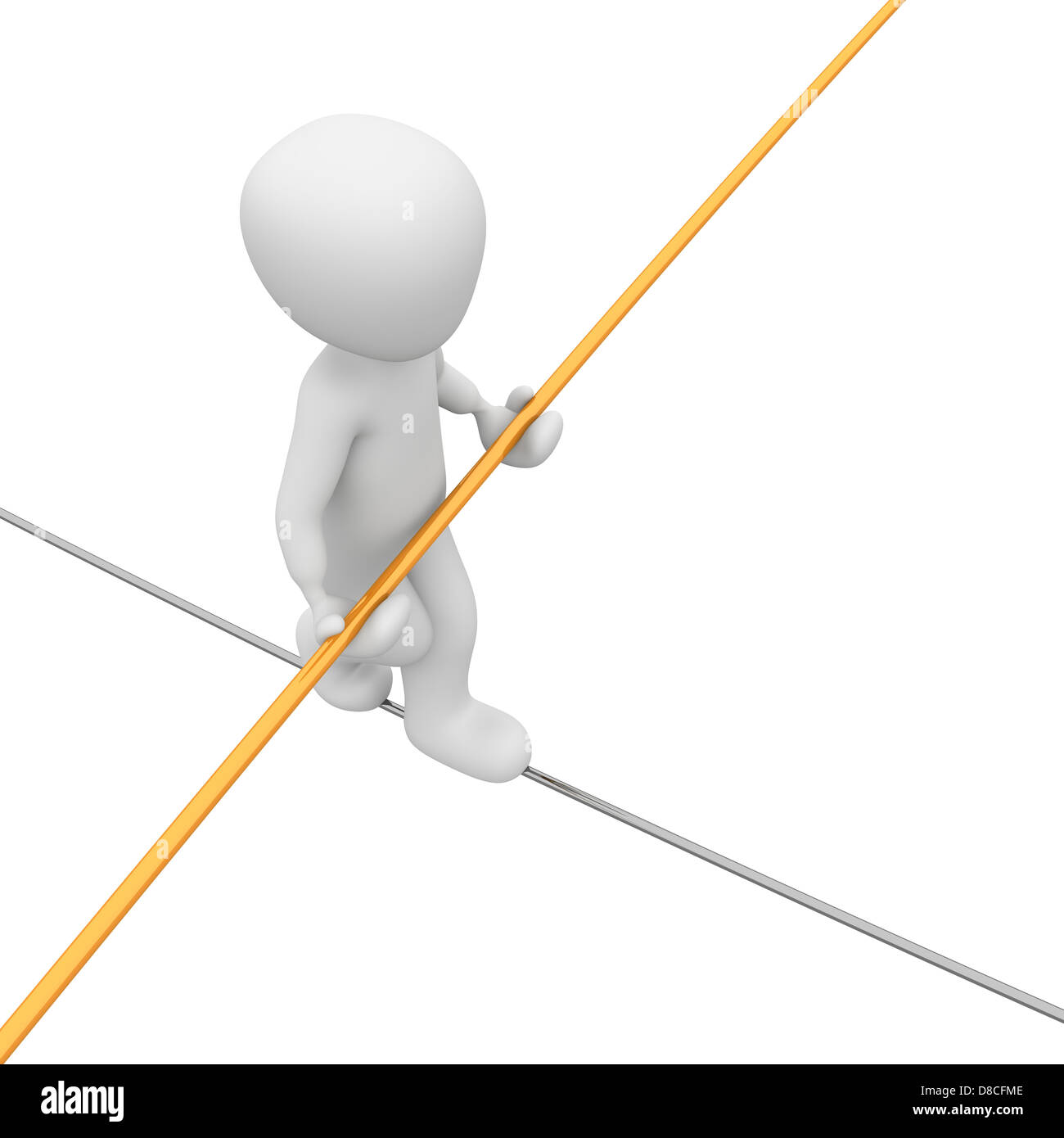A 3D character represents a rope artisten Stock Photo - Alamy
