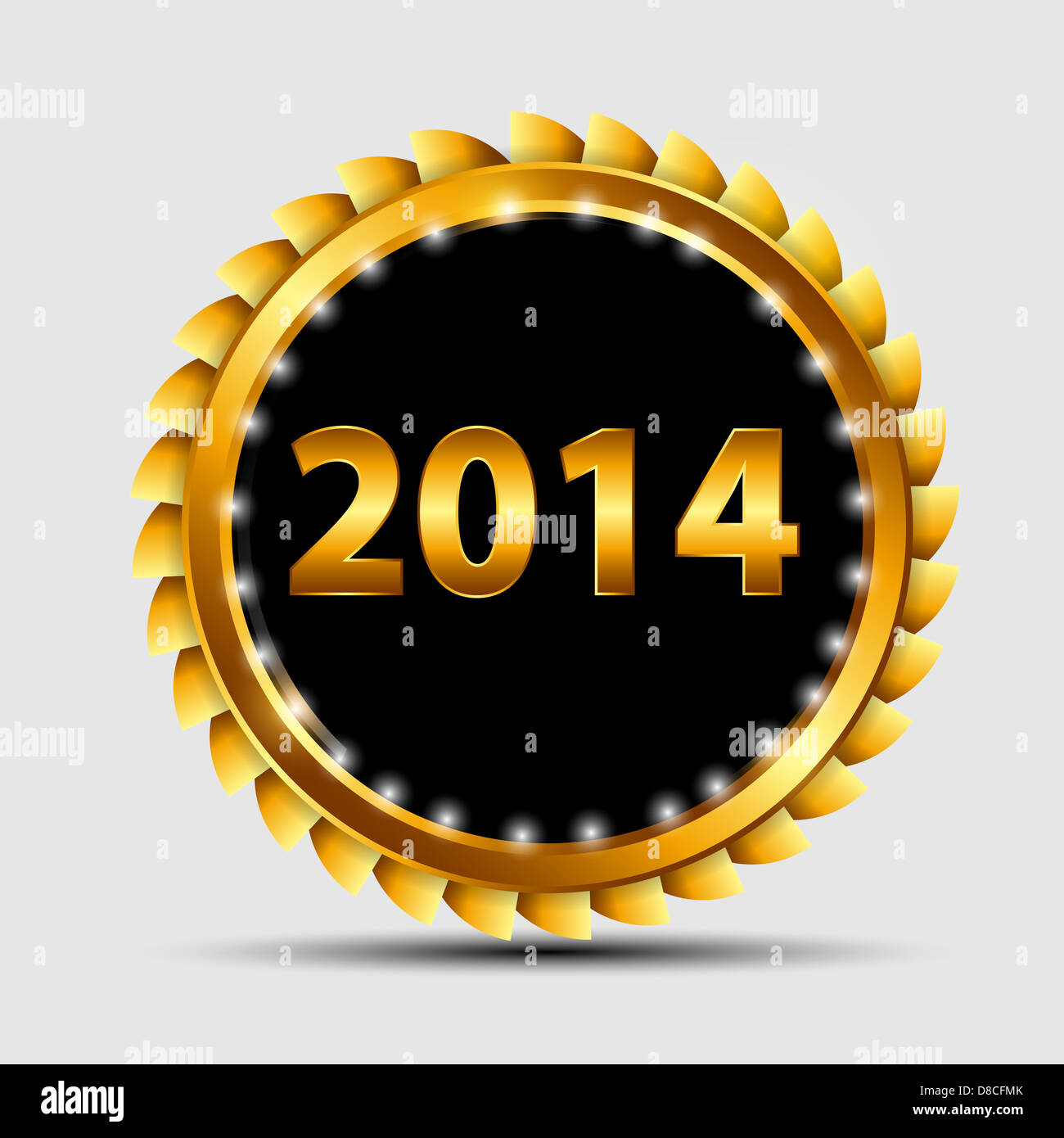 Vector gold 2014 sign, label template Stock Photo - Alamy
