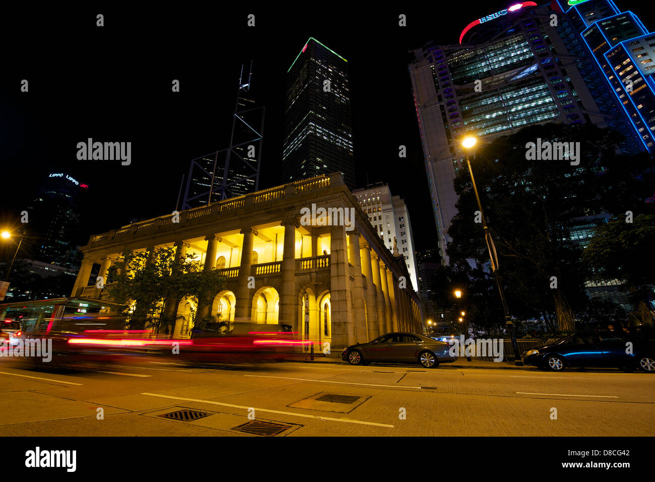 Old Legco building at night in Central, Hong Kong Stock Photo - Alamy