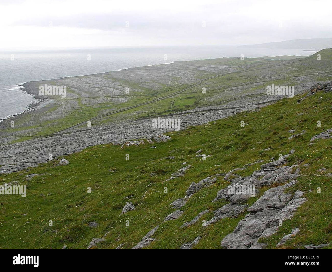 The Burren, located in Ireland, is shown with its rugged, limestone ...