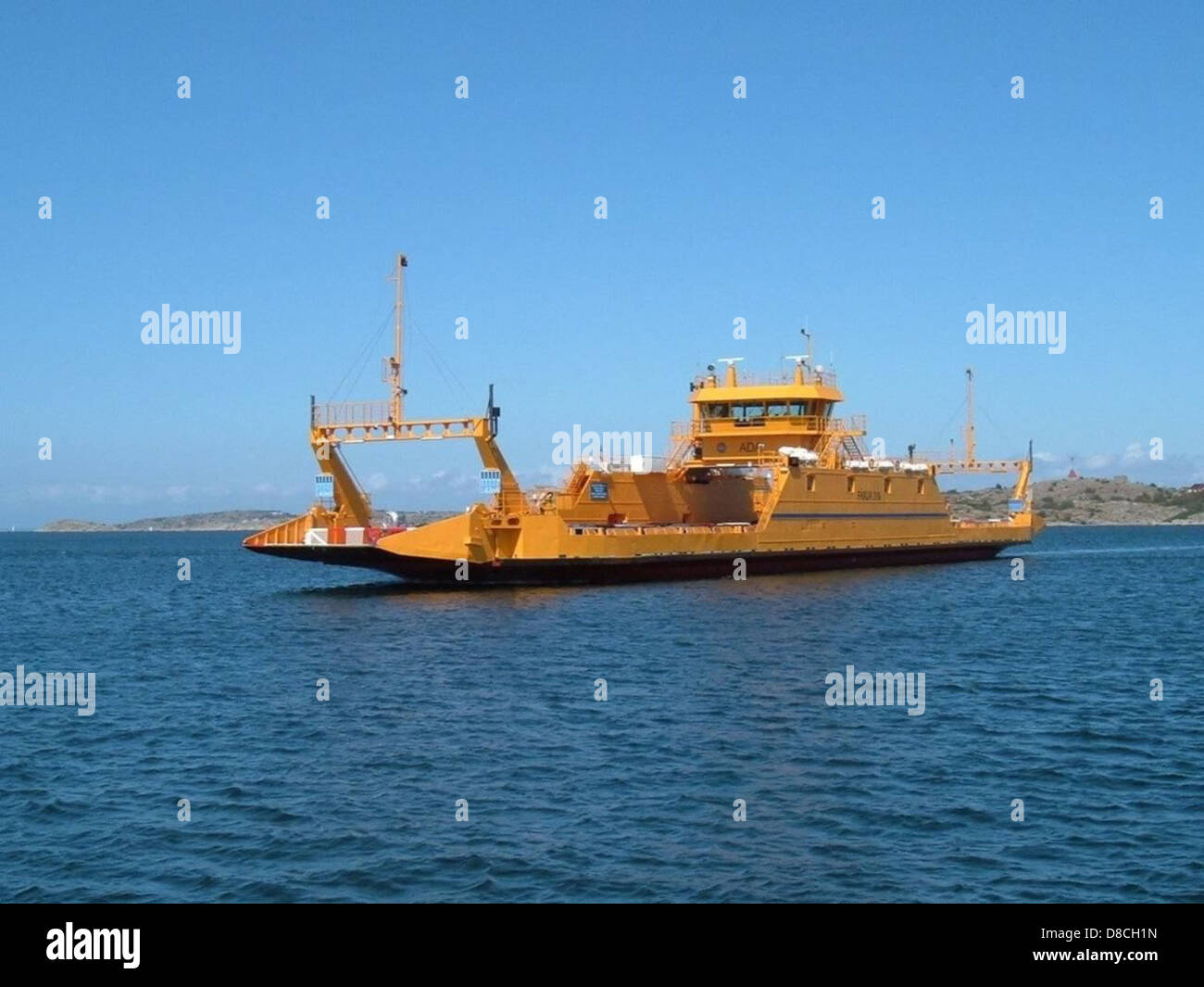 This image shows a car ferry, a type of vessel used to transport ...