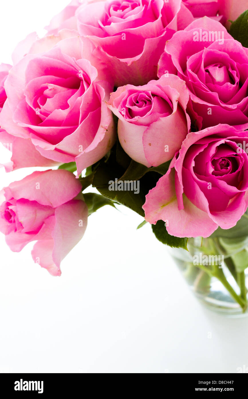 Small bouquet of fresh pink roses Stock Photo - Alamy