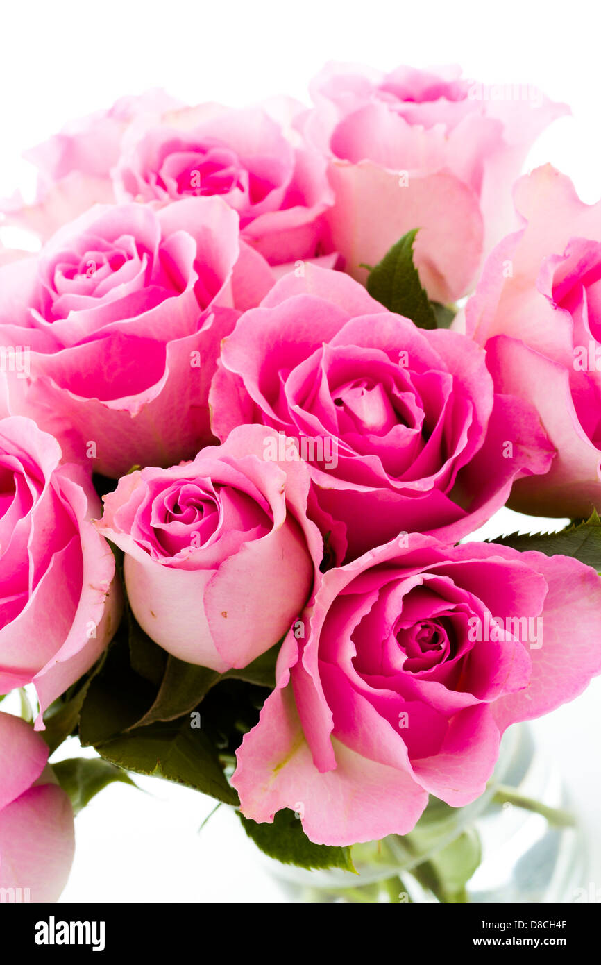 Small bouquet of fresh pink roses Stock Photo - Alamy