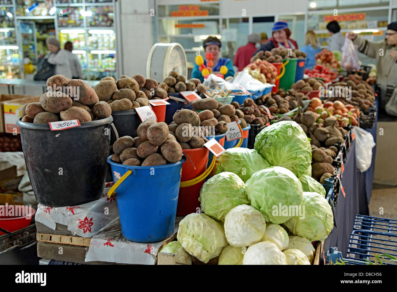 Vegetables. Noviy Rynok (New Market) in Barnaul. Fruit trading. Siberia ...