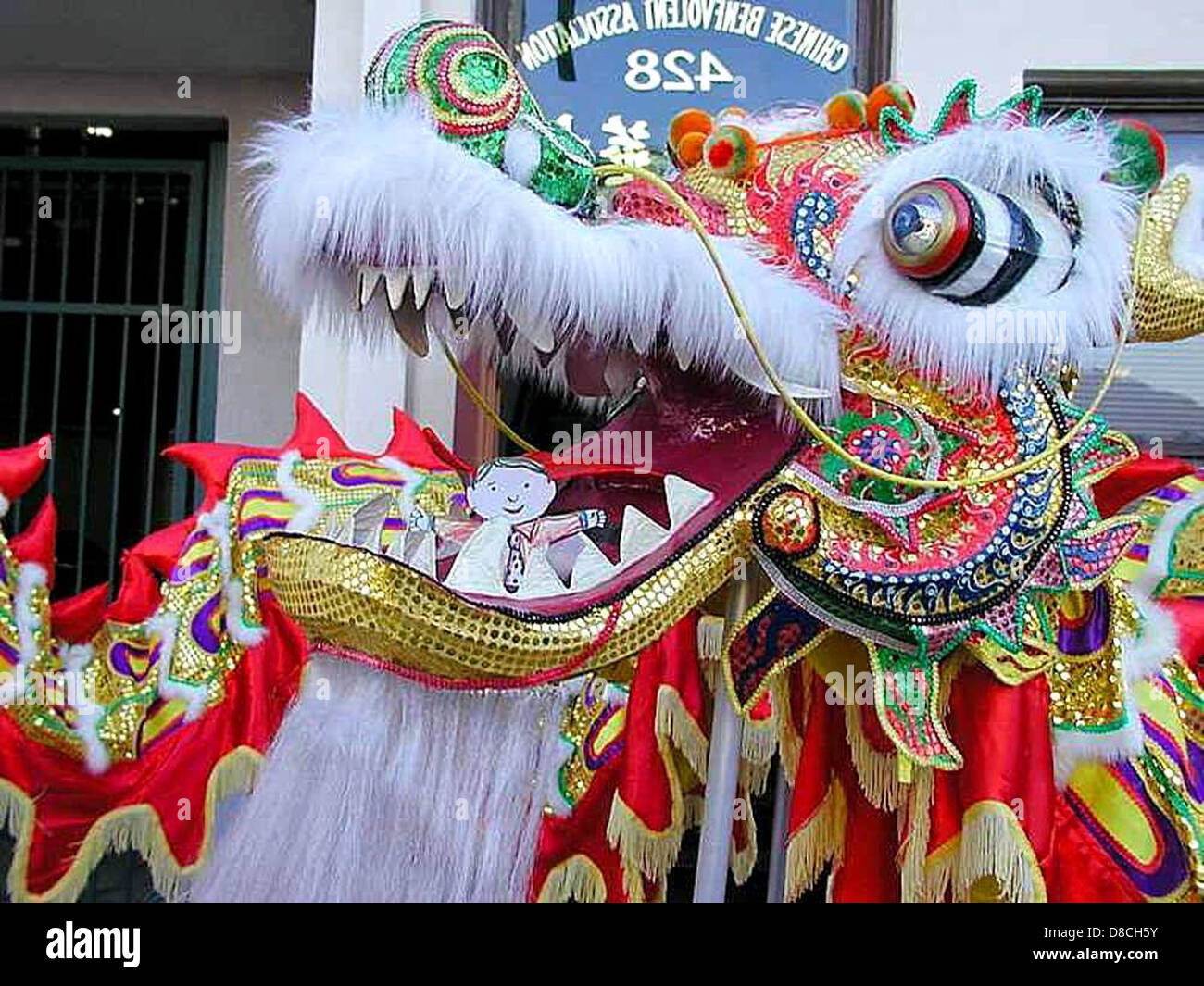A flat, stylized image of Chinese dragons, designed in a simplified ...