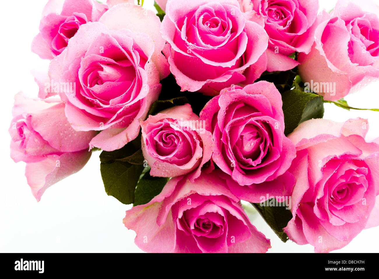 Small bouquet of fresh pink roses Stock Photo - Alamy