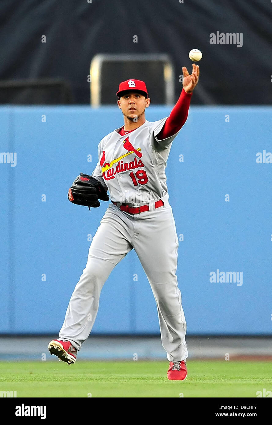May 24, 2013 Los Angeles, CA.St. Louis Cardinals center fielder Jon Jay #19 during the Major ...