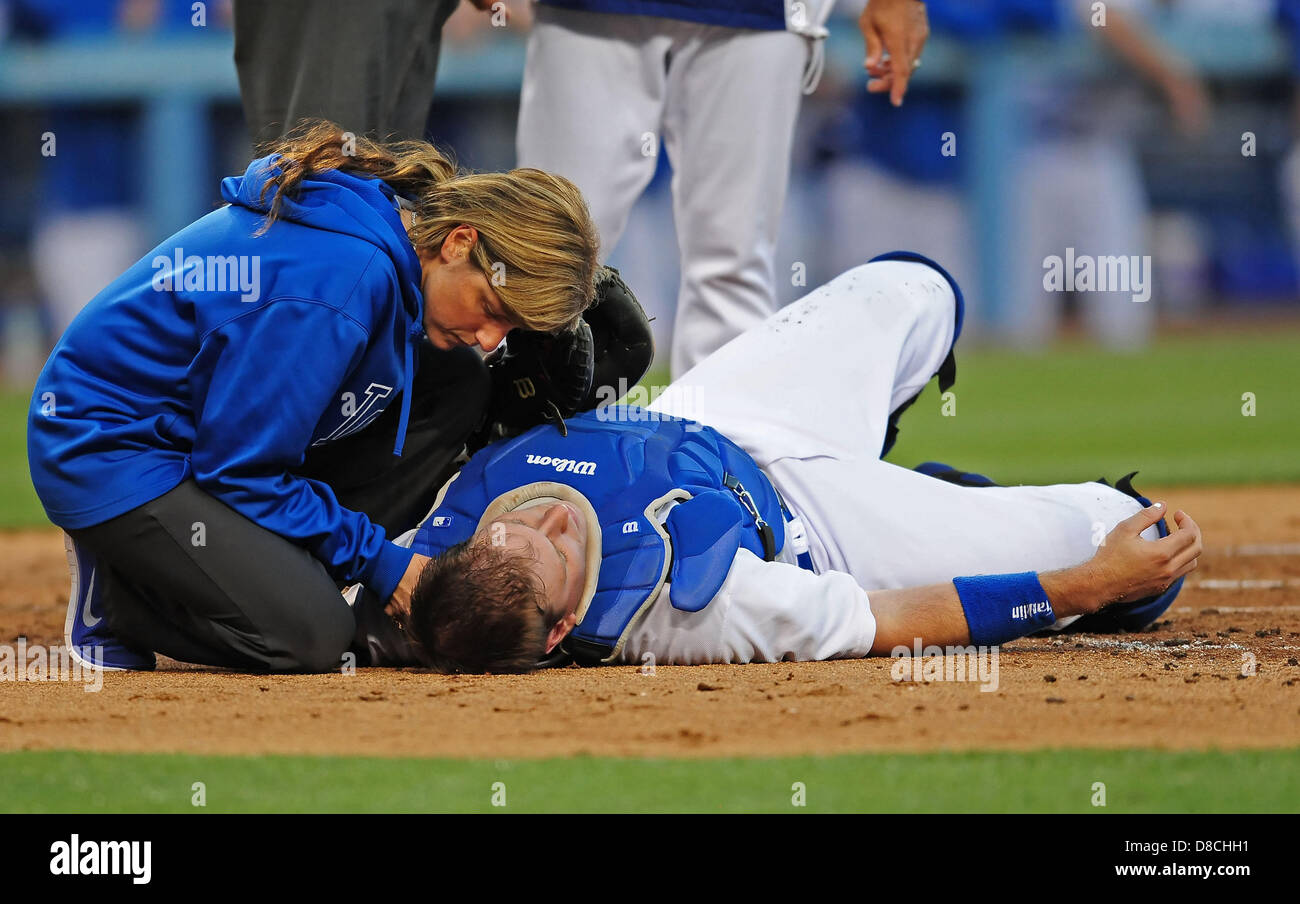 May 24, 2013 Los Angeles, CA.Los Angeles Dodgers catcher A.J. Ellis #17 ...