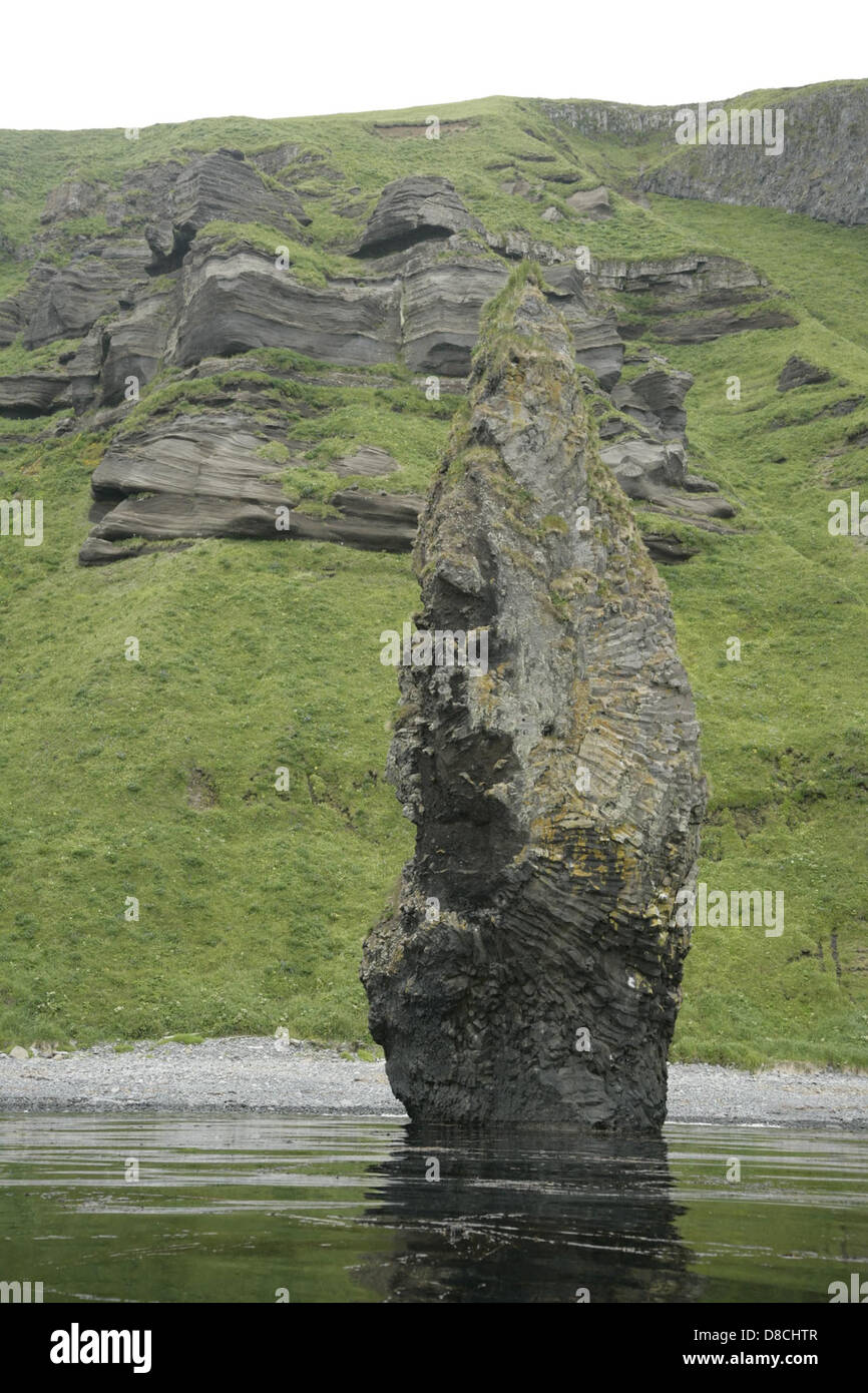 An image of columnar basalt rock formations, showcasing the distinct ...