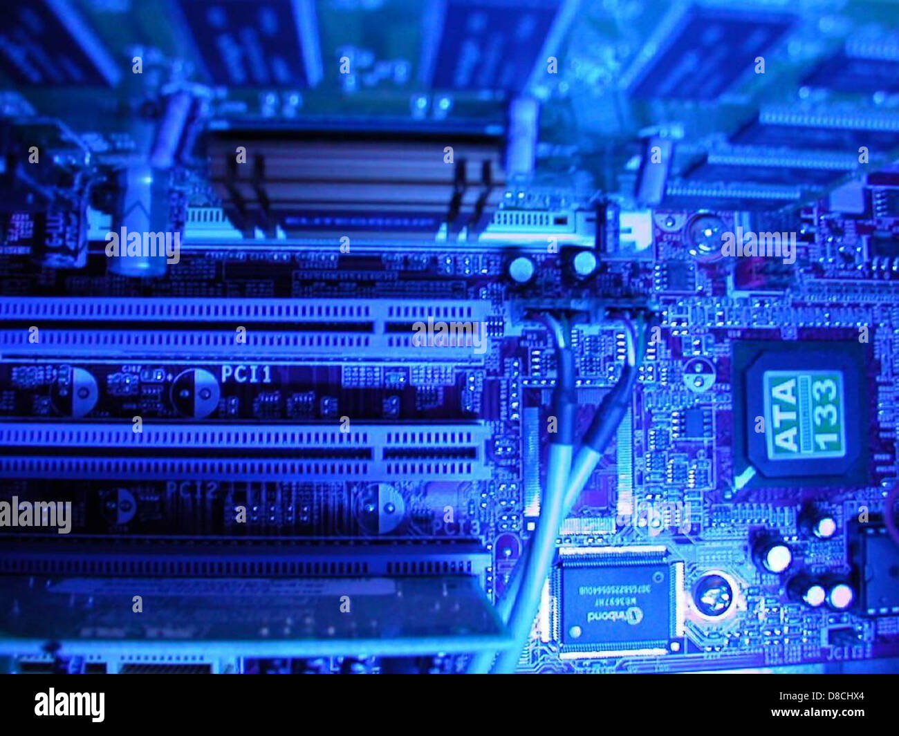 A detailed view of the internal components of a computer, highlighting ...