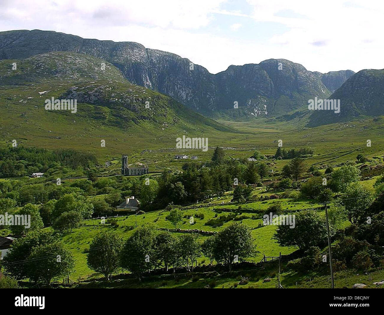 The Dunlewy Mountains in Ireland are depicted in this image, showcasing ...