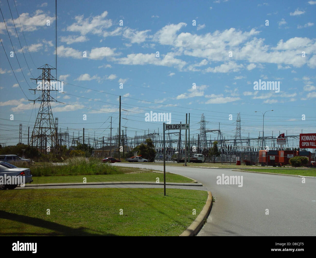 A photo of high-tension electrical switching equipment at an electron ...