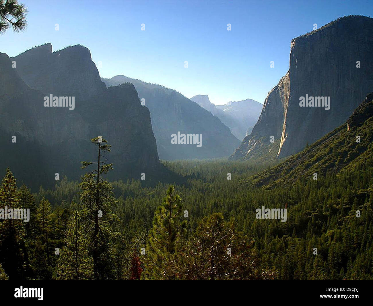 The iconic entrance to Yosemite Valley, a famous national park located ...