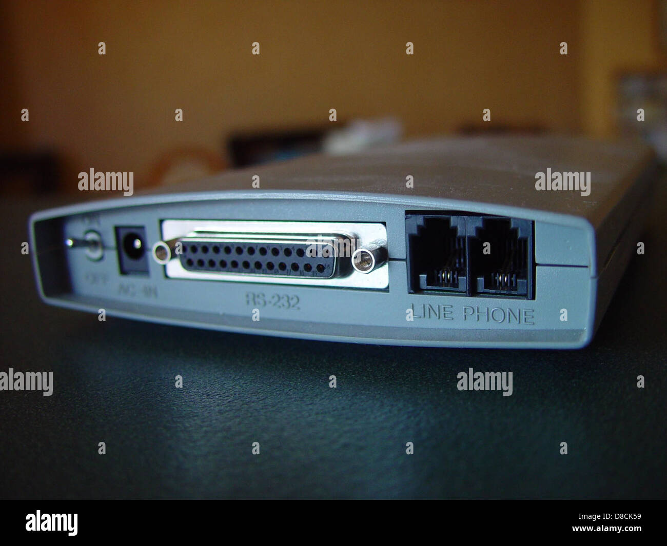 External dialup modem back panel Stock Photo - Alamy