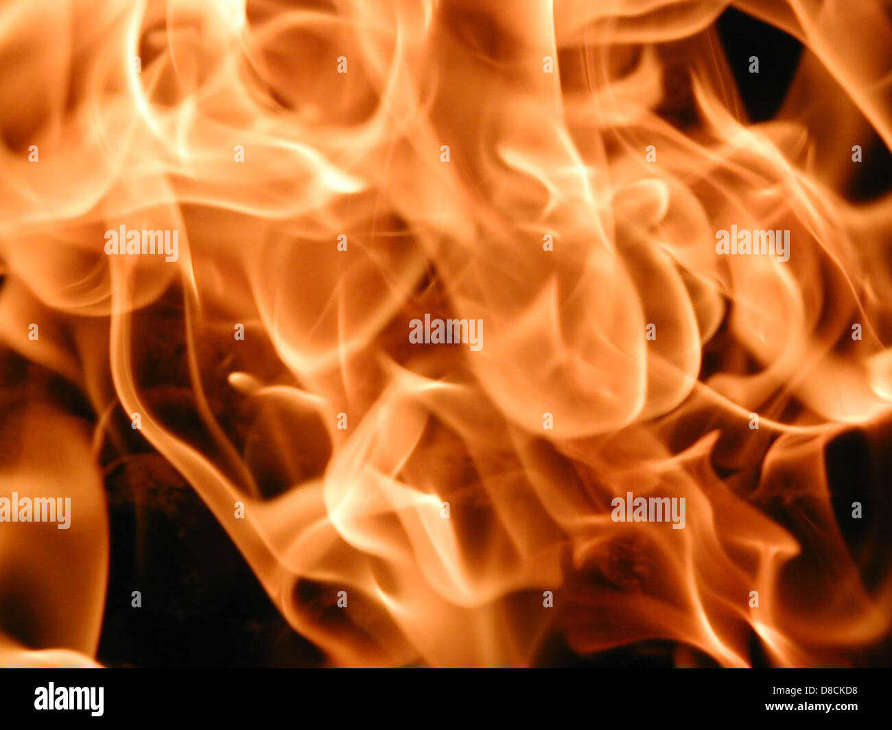 A close-up shot of fire flames, showcasing their dynamic and ...