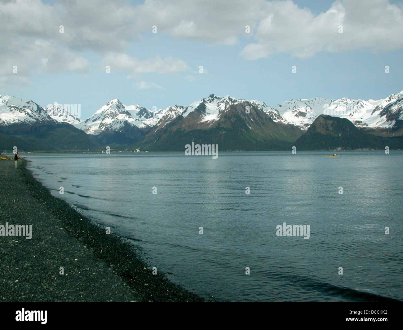 A peaceful fishing scene at Resurrection Bay, Alaska. The image ...