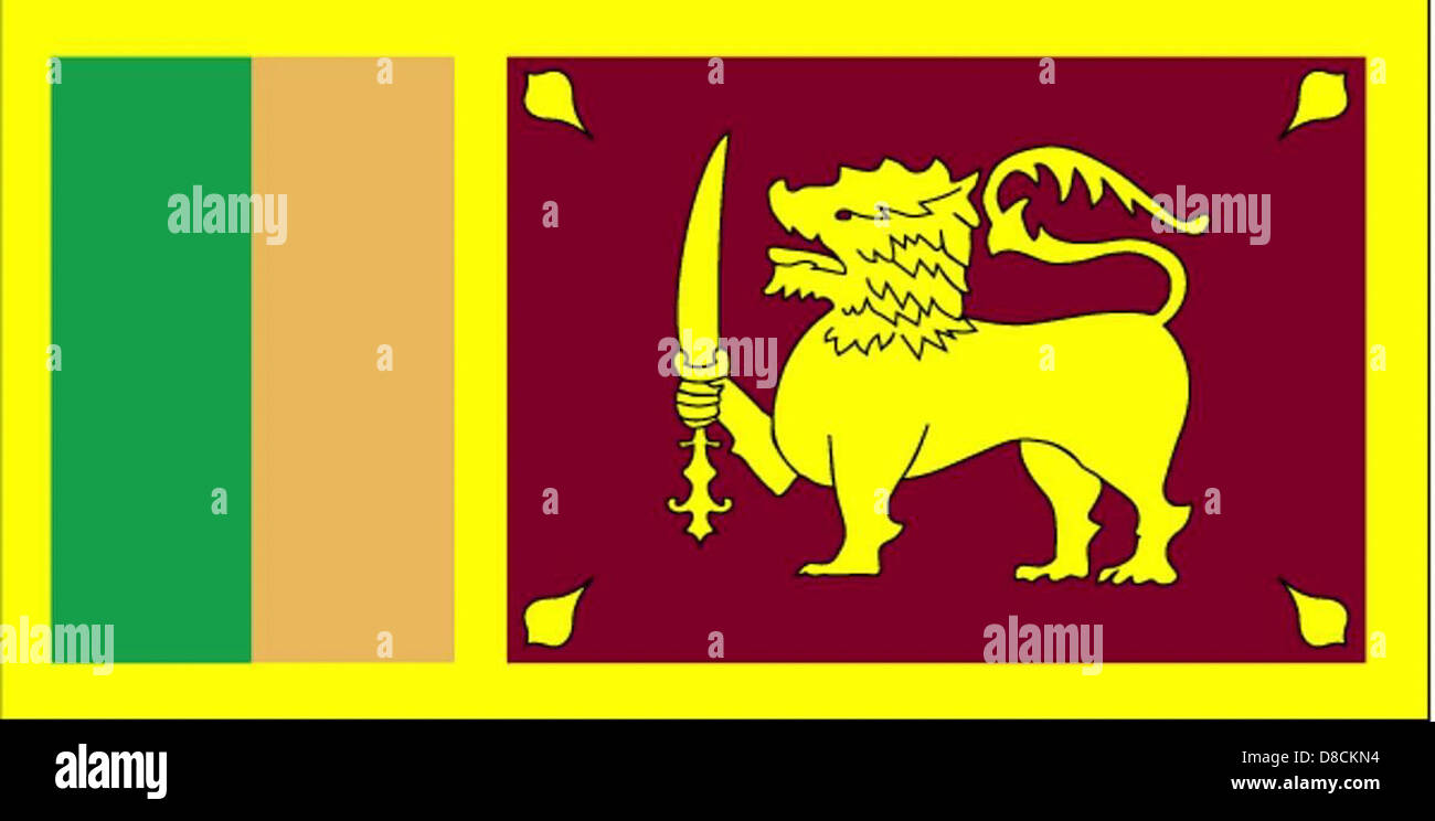 The flag of Sri Lanka features a lion holding a sword in a rich golden ...