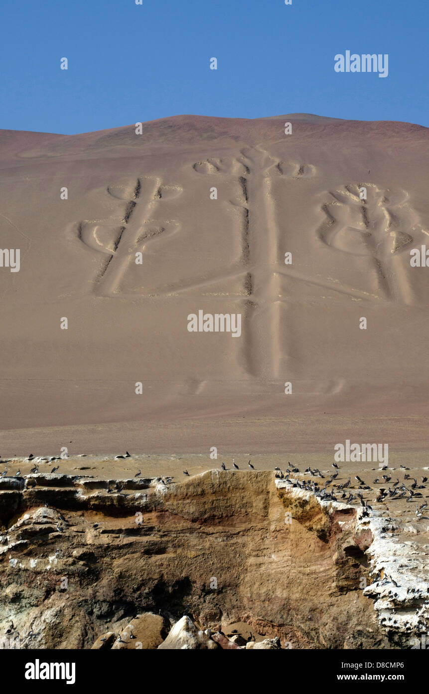 Paracas National Reserve. Paracas Candelabro geoglyph. Paracas culture ...