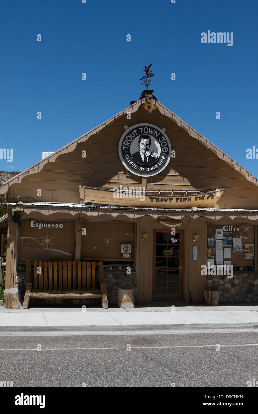 Trout town Joe's coffee house, June Lake in the Eastern Sierra ...
