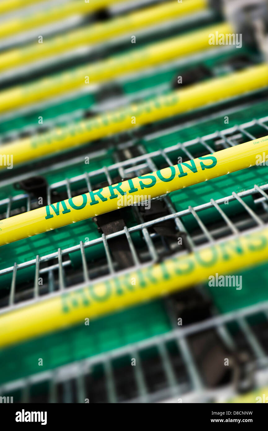 Morrisons shopping trolleys Stock Photo - Alamy