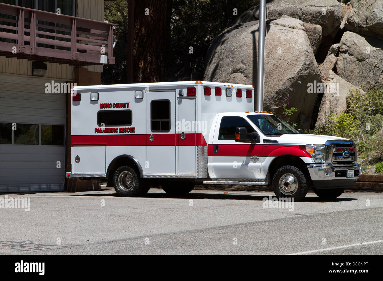 June Lake fire department and paramedics building in the Sierra Nevada ...