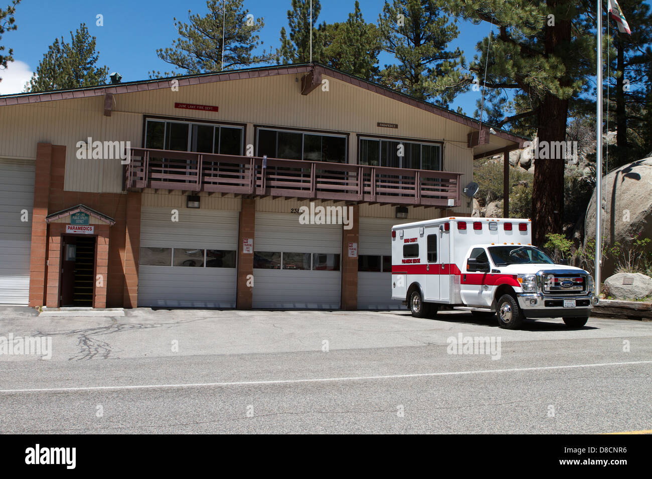 June Lake fire department and paramedics building in the Sierra Nevada ...