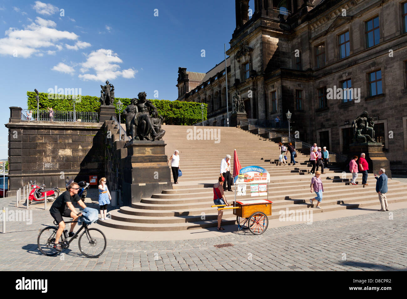 Dresden - Stairs to the Brühlsche Terrasse with the House of the ...