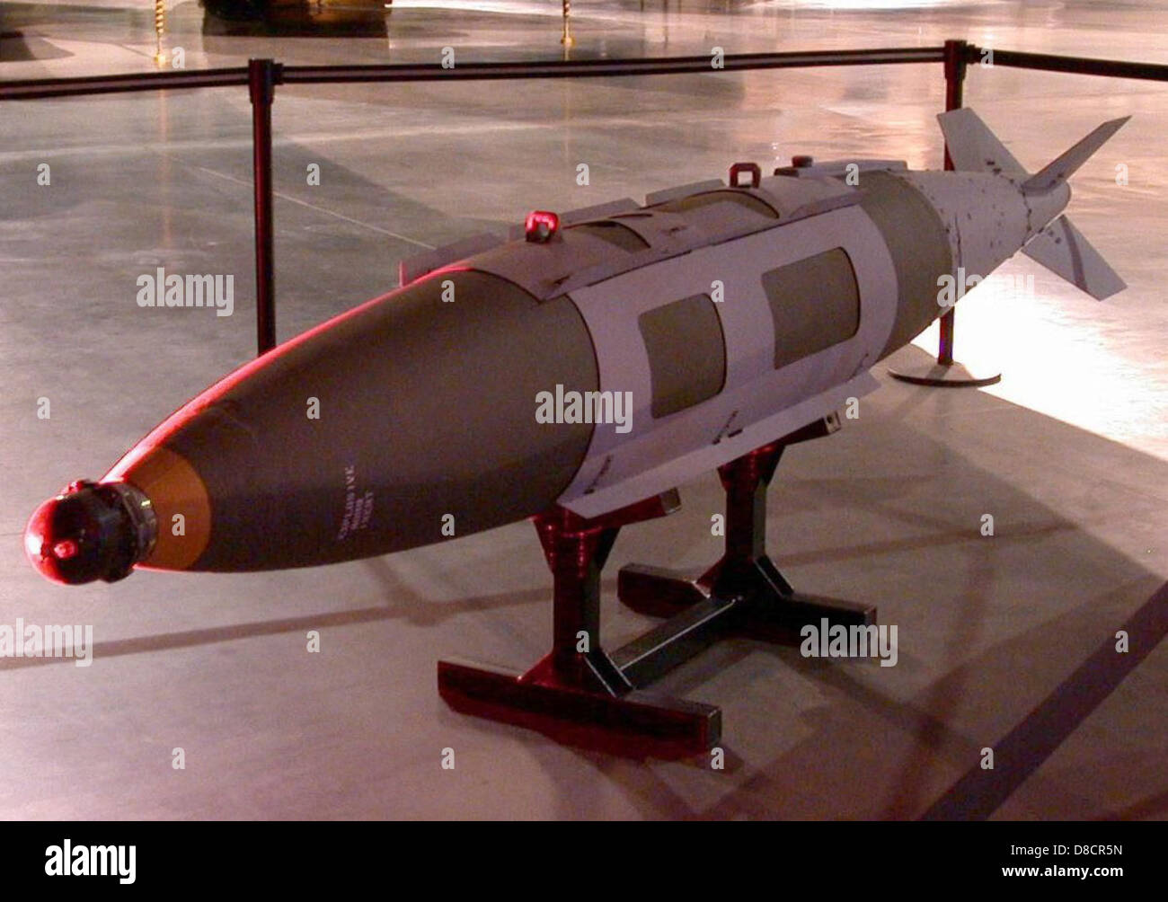 A JDAM GPS-guided bomb is shown, highlighting its precision guidance ...