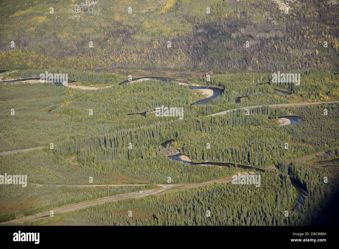 Kanuti river and bettles winter road Stock Photo - Alamy