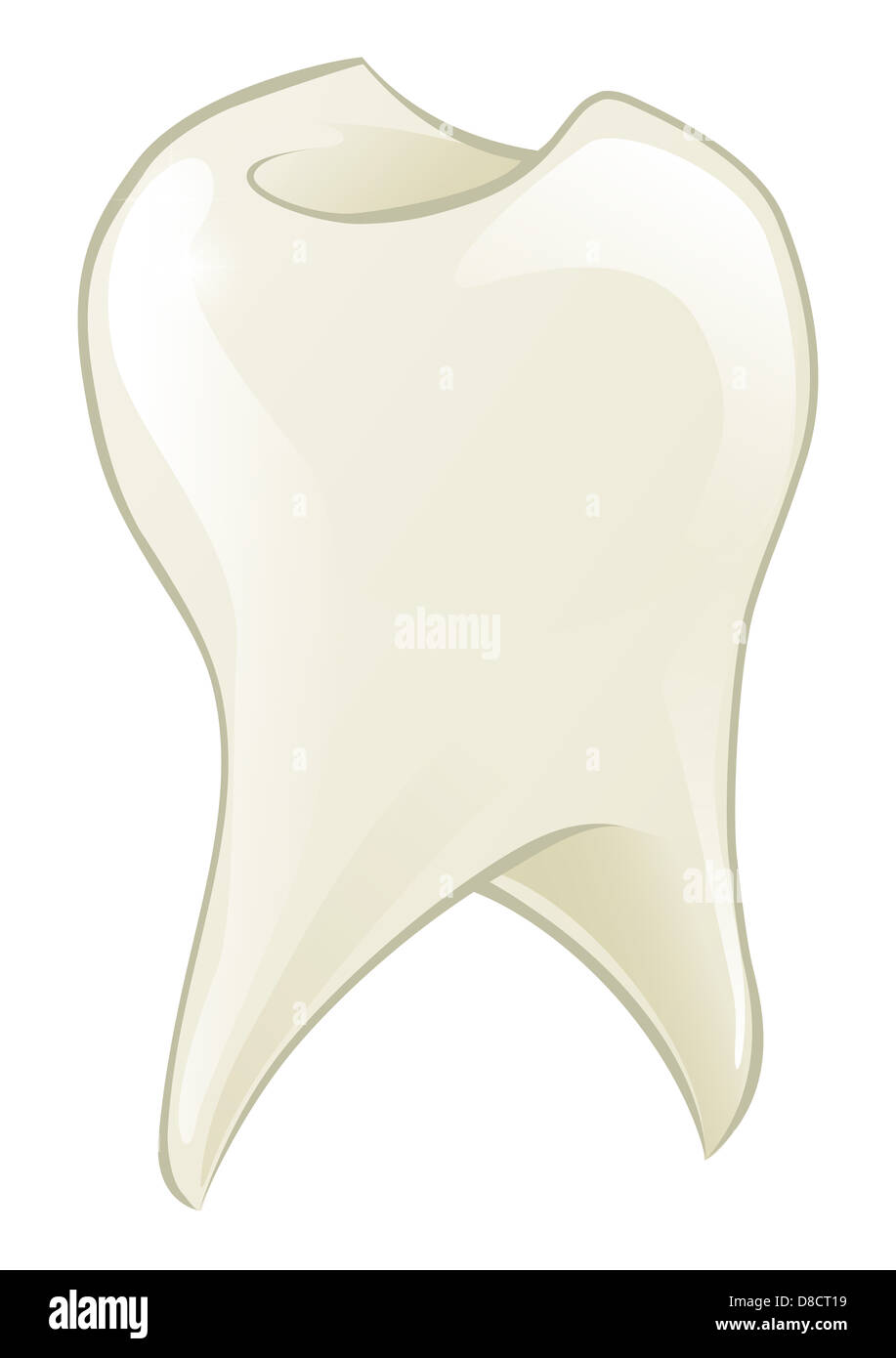 An illustration of a shiny cartoon tooth cartoon tooth Stock Photo - Alamy
