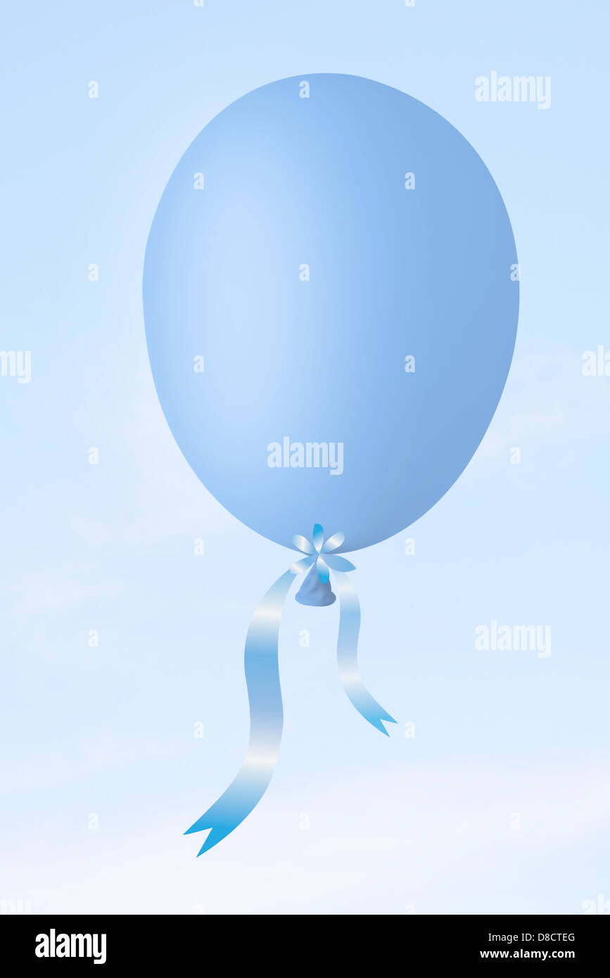 balloon with ribbon and light blue sky background Stock Photo - Alamy