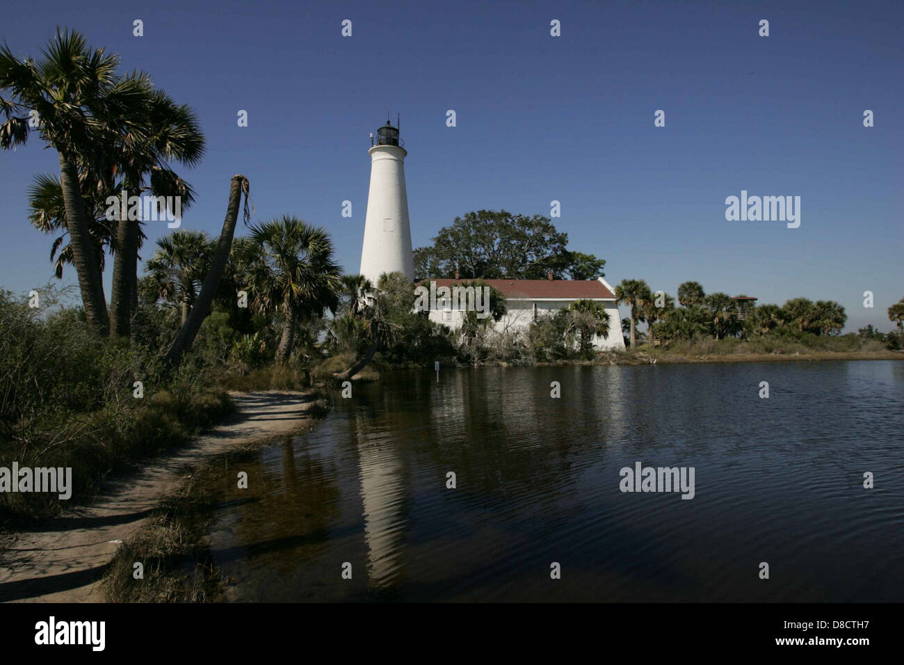 This historic lighthouse, built in 1831, is constructed from brick and ...