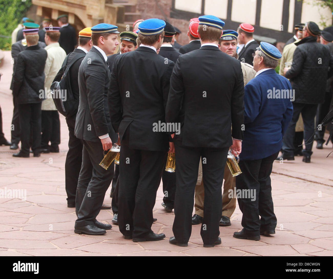 Members of different fraternities gather at the inner court yard of the ...