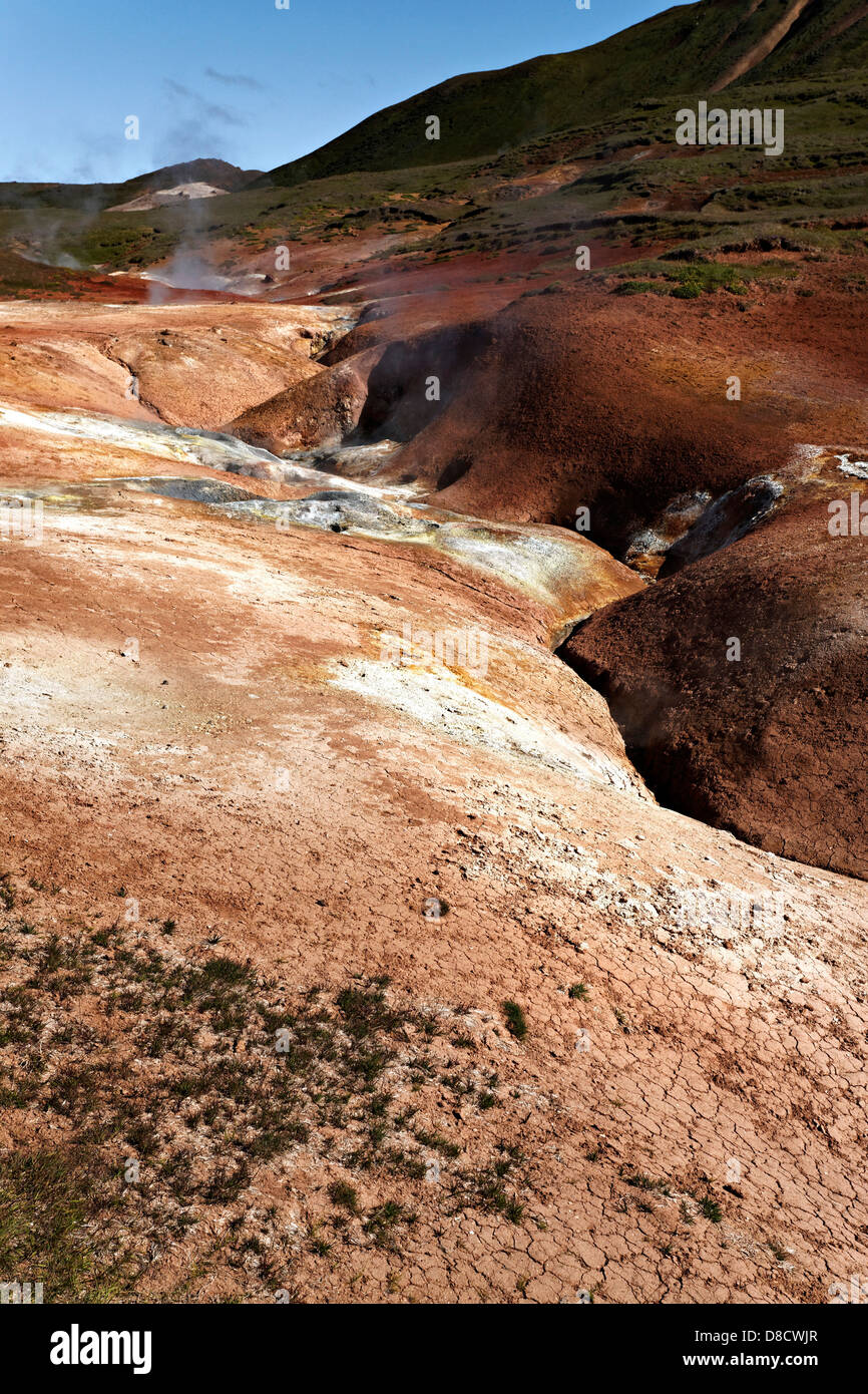 Geothermal area landscape, Hellisheidi, Iceland Stock Photo - Alamy
