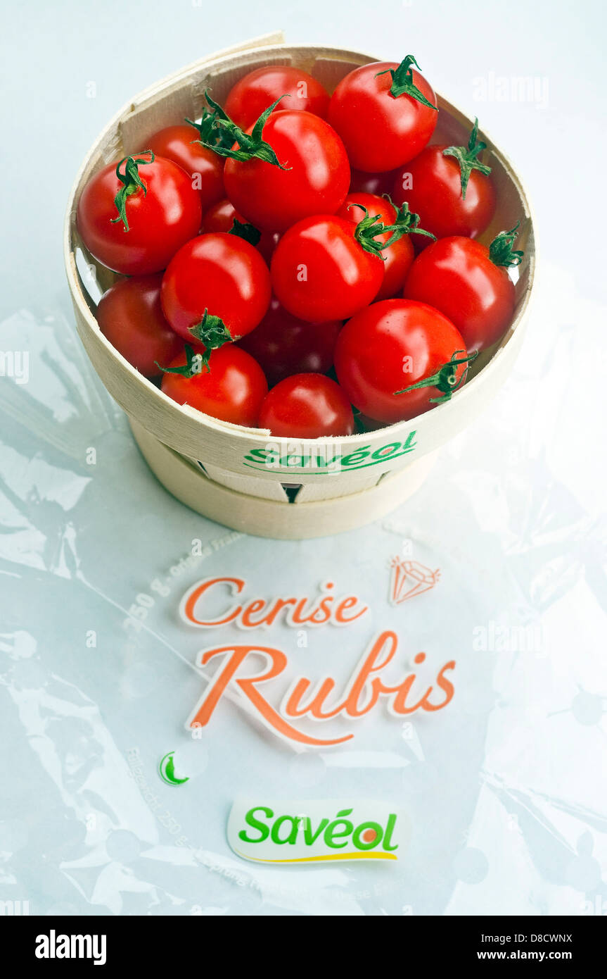 Punnet of French Cherry Tomatoes Stock Photo - Alamy