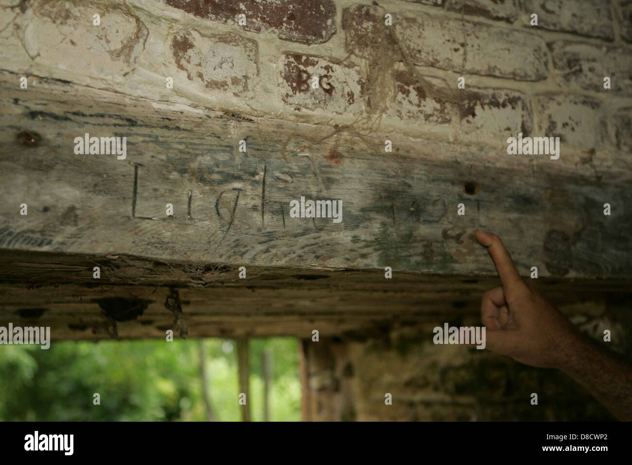 Historical markings on wood, showing the unique signs of aging and ...