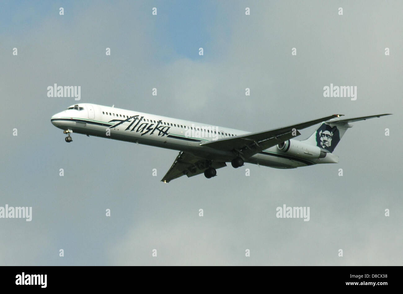 An MD-9 airliner captured at Seattle Tacoma Airport, with its sleek ...