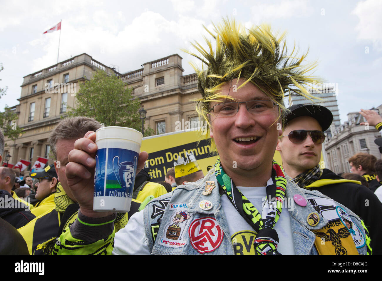 Fans of BVB Borussia Dortmund having a good time in Central London ...