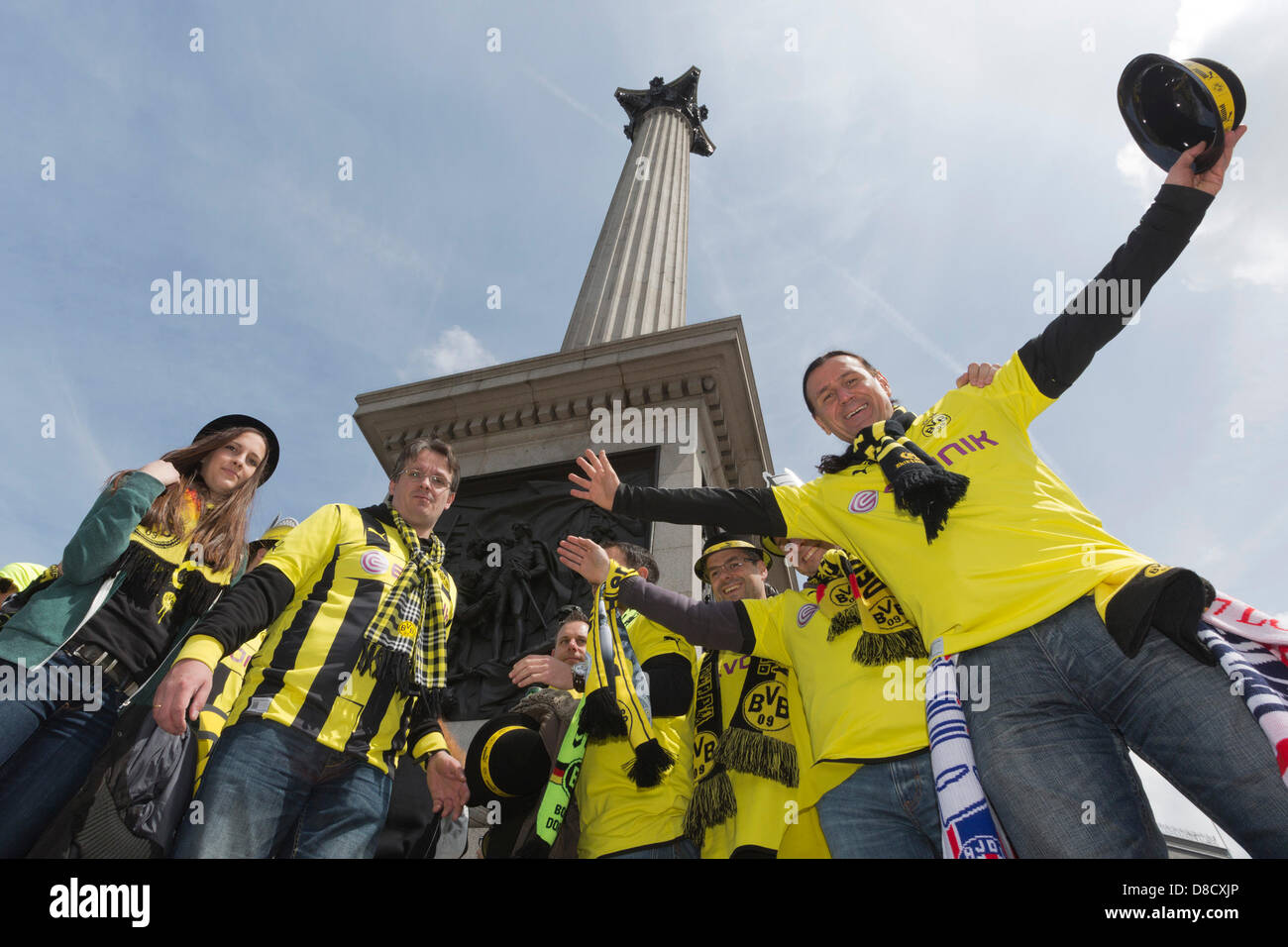 Fans of BVB Borussia Dortmund having a good time in Central London ...