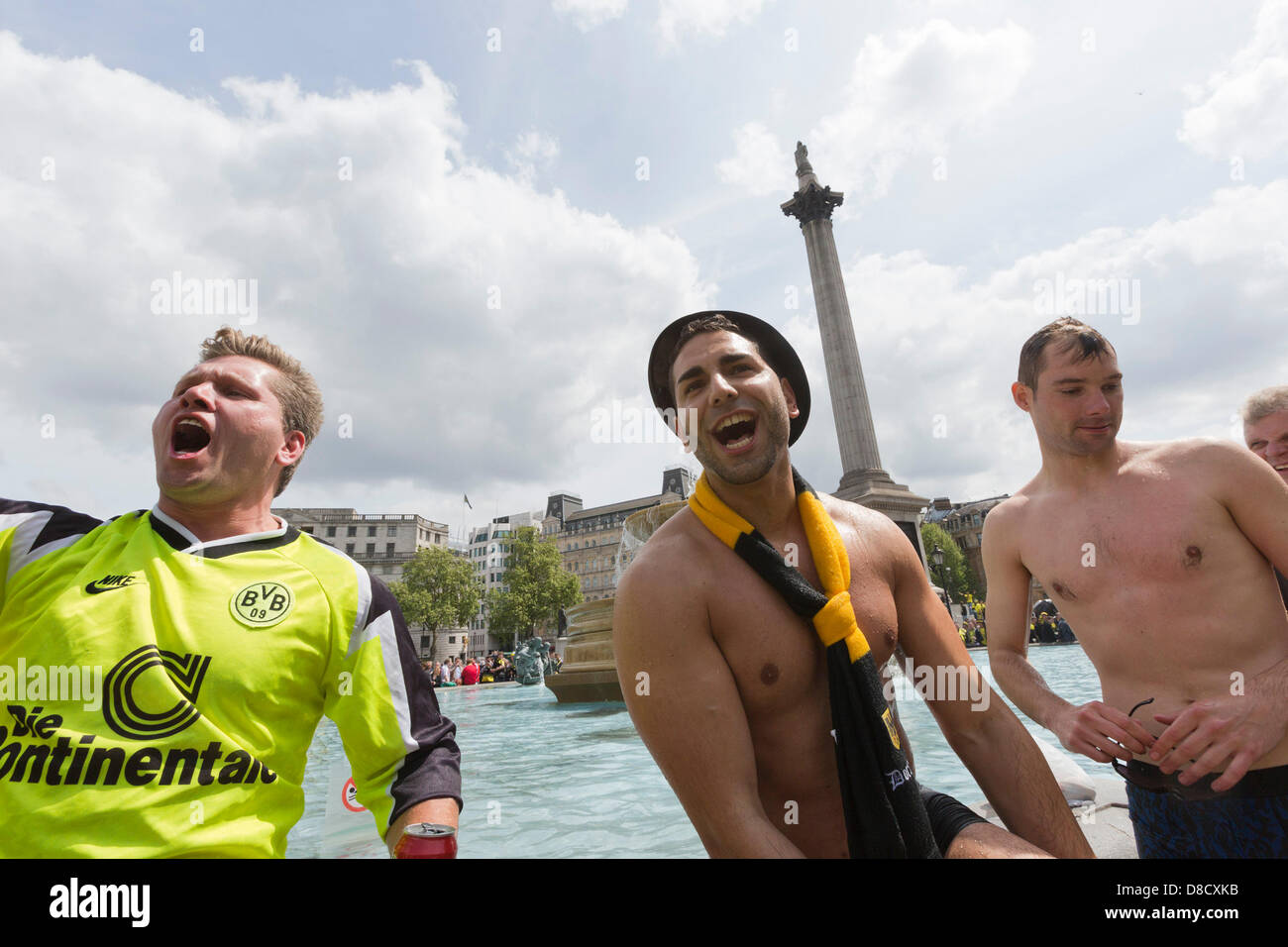 Fans of BVB Borussia Dortmund having a good time in Central London ...