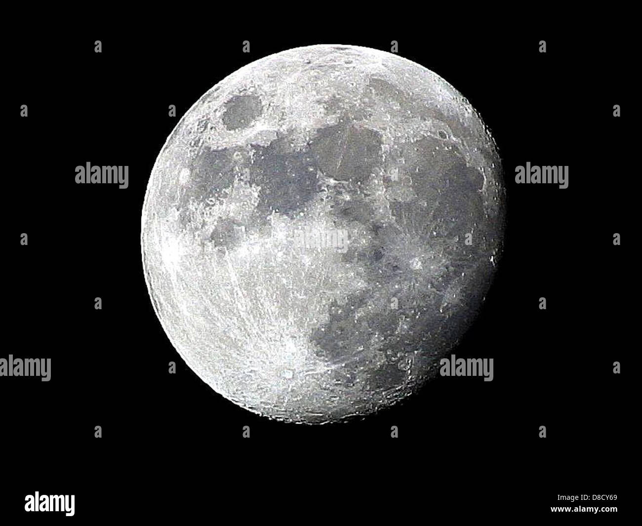 A clear image of the moon, captured in high resolution. The details of ...