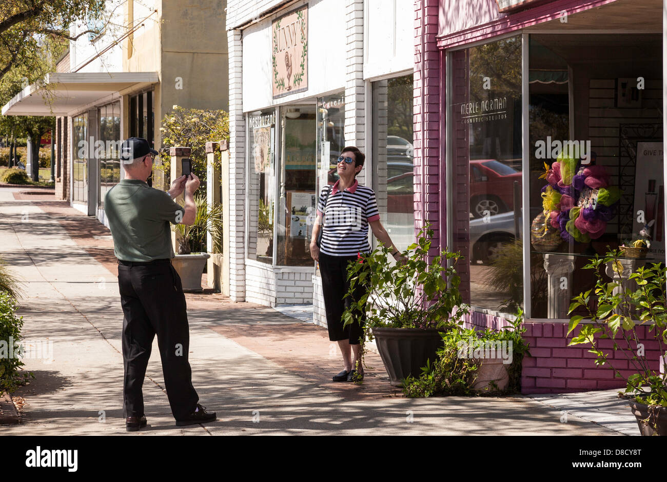 Couple Shopping on Front Street, Historic District, Georgetown, SC ...